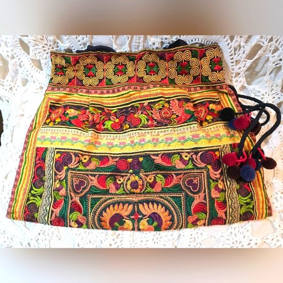 Thai Hmong | Bags | Colorful Embroidered Bohemian Bag Oversized Tote ...